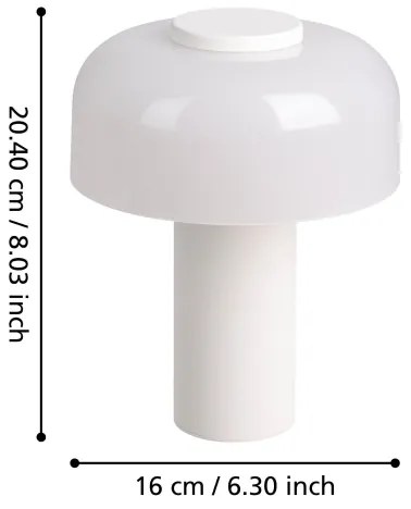 Eglo 900982 - LED Stmívatelná venkovní lampa PONENTE 2,25W/5V 2600mAh IP44 bílá