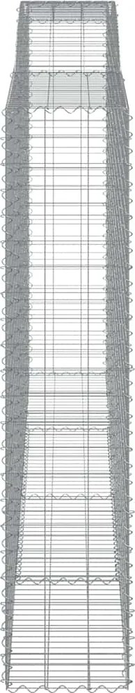 Klenuté gabionové koše 5 ks 400x50x220/240cm pozinkované železo 3147077