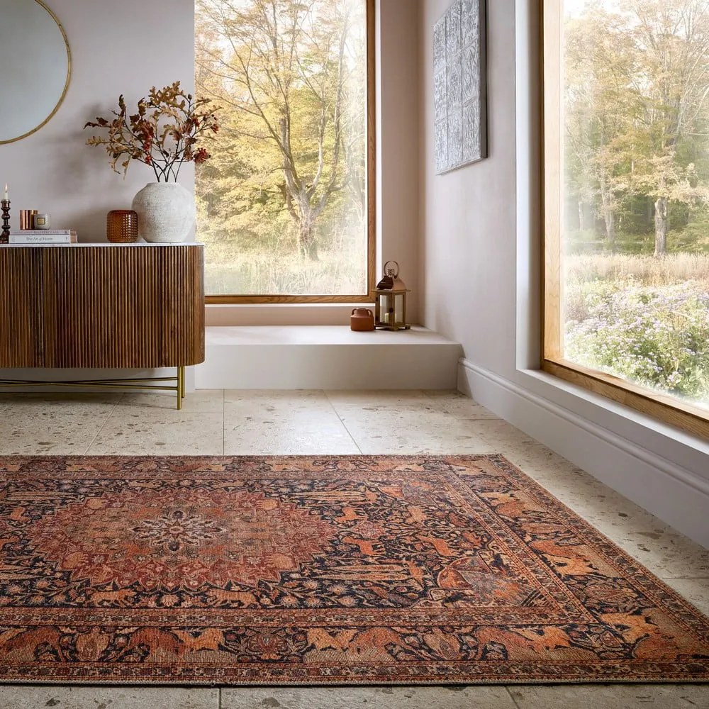 Vínový pratelný koberec 115x170 cm Nico Global – Flair Rugs