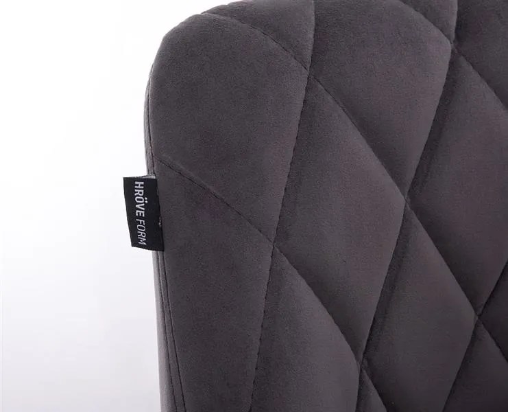 Barová židle SALVADOR - šedá na černé podstavě