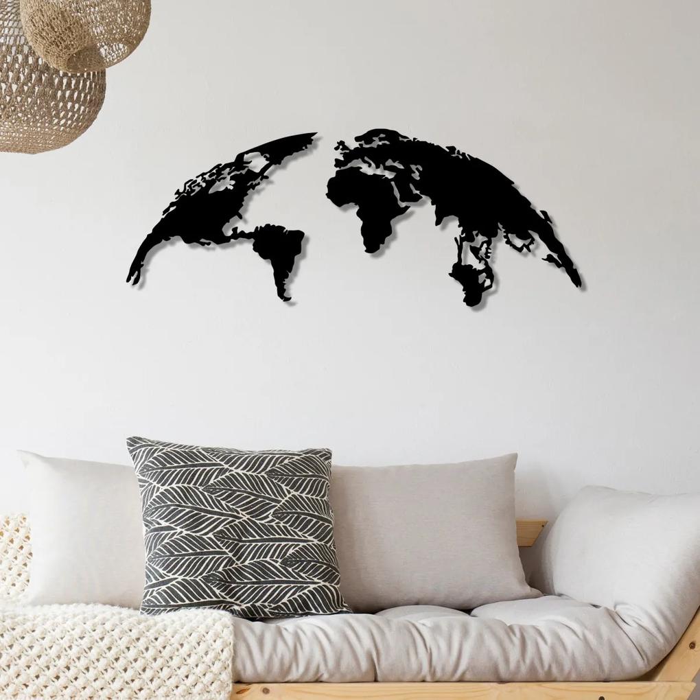 Nástěnná dekorace World Map černá - M