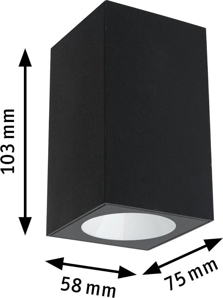 P 94710 LED venkovní nástěnné svítidlo Flame neláká hmyz IP44 hranaté 58x103mm 2200K 4W 230V 75° antracit kov - PAULMANN