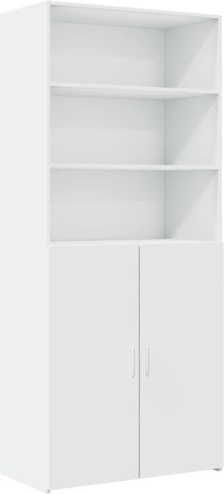 Úzká úložná bílá 80 x 42,5 x 225 cm kompozitní dřevo 3281343