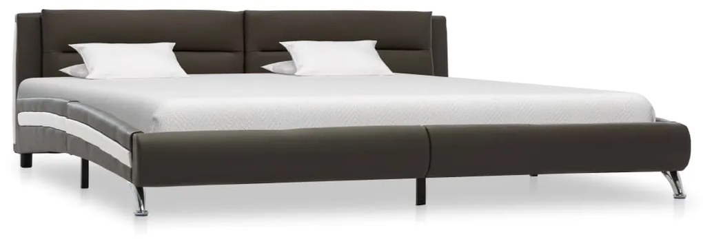 286851 vidaXL Rám postele šedý umělá kůže 160 x 200 cm