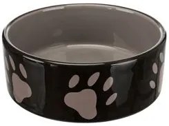 Trixie GmbH a Co.KG Miska keramická pes tlapky 0,3l 12cm hnědá/tm.šedá TR