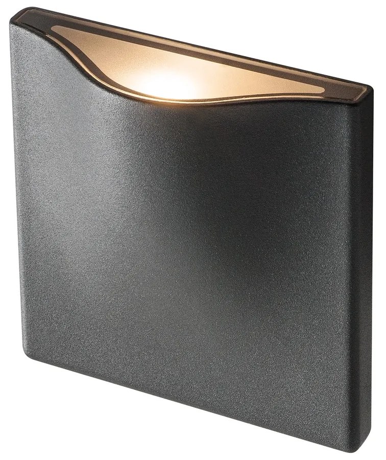 SLV Vilua, venkovní nástěnné svítidlo, LED 8,3W 3000K, 12x12cm, IP54
