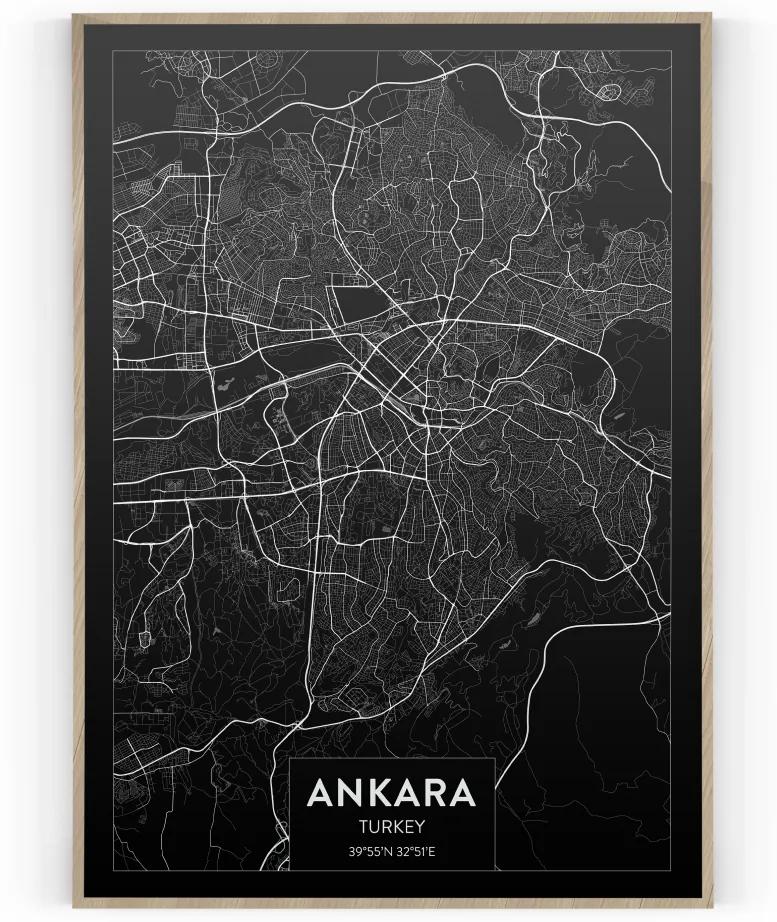 Plakát / Obraz Mapa Ankara Pololesklý saténový papír 210 g/m² A4 - 21 x 29,7 cm
