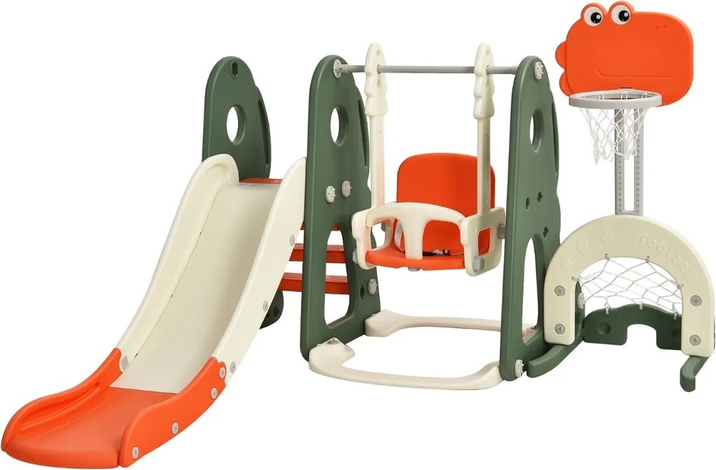 Costway Sada houpaček skluzavka a houpačka pro batolata 172 × 182 × 108-120 cm