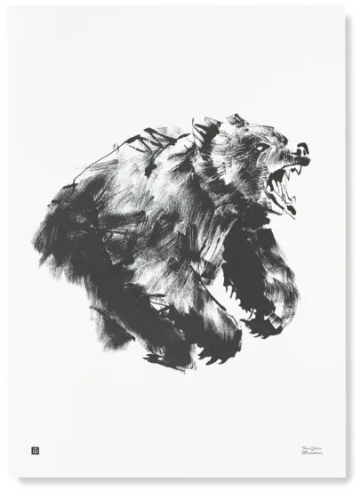 Teemu Järvi Plakát s motivem medvěda Roaring bear 50x70