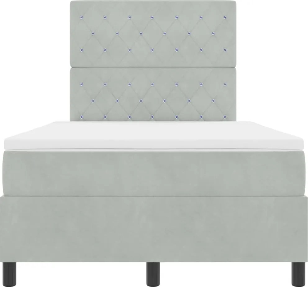 Postel s boxspringem s matrací Světle šedá 120 x 190 cm samet 3339752