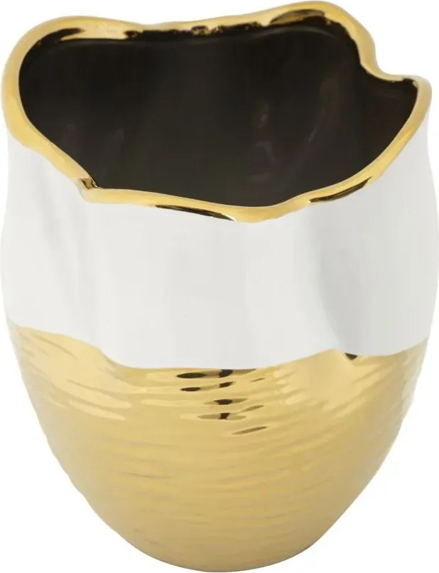 Váza Lux 25 cm zlatá/bílá