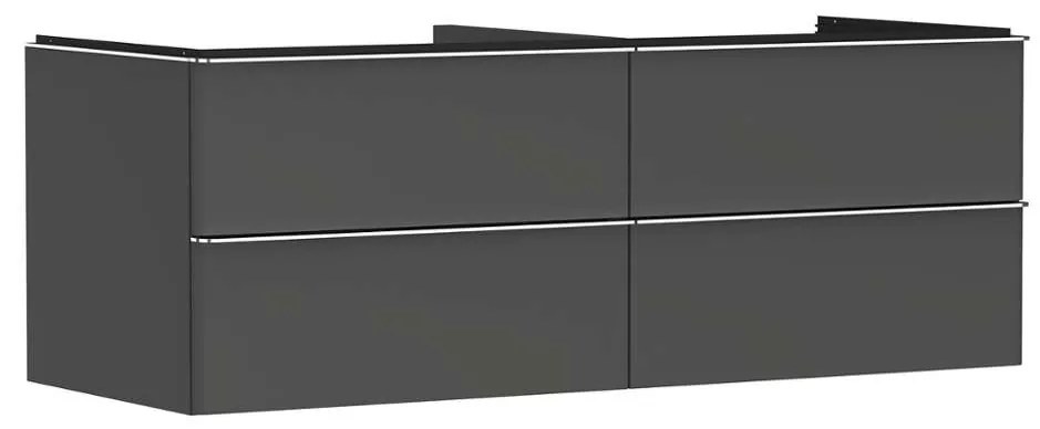 Hansgrohe Xelu Q - Umyvadlová skříňka, 50x136x55 cm, 4 zásuvky, matná šedá/chrom 54087000