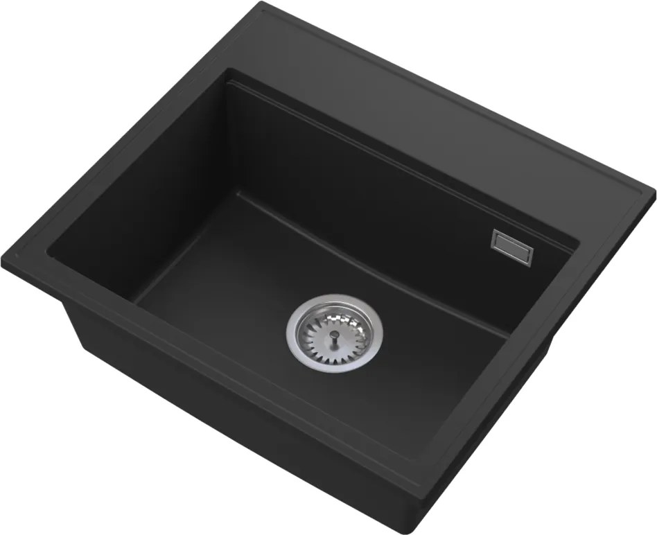 Gamma Modern 5055, 1-komorový granitový dřez 560x500x210 mm, černá, GMA-ZM-55-BK