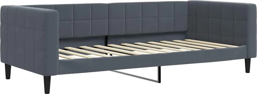Válenda s přistýlkou a zásuvkami tmavě šedá 90 x 200 cm samet 3196740