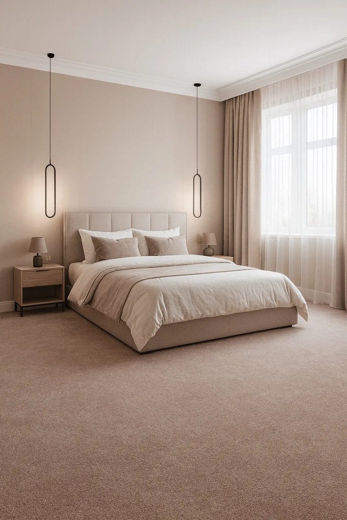 Associated Weavers, Metrážový koberec Spinta 49, na míru, šíře 4m, béžová, filc, ložnice