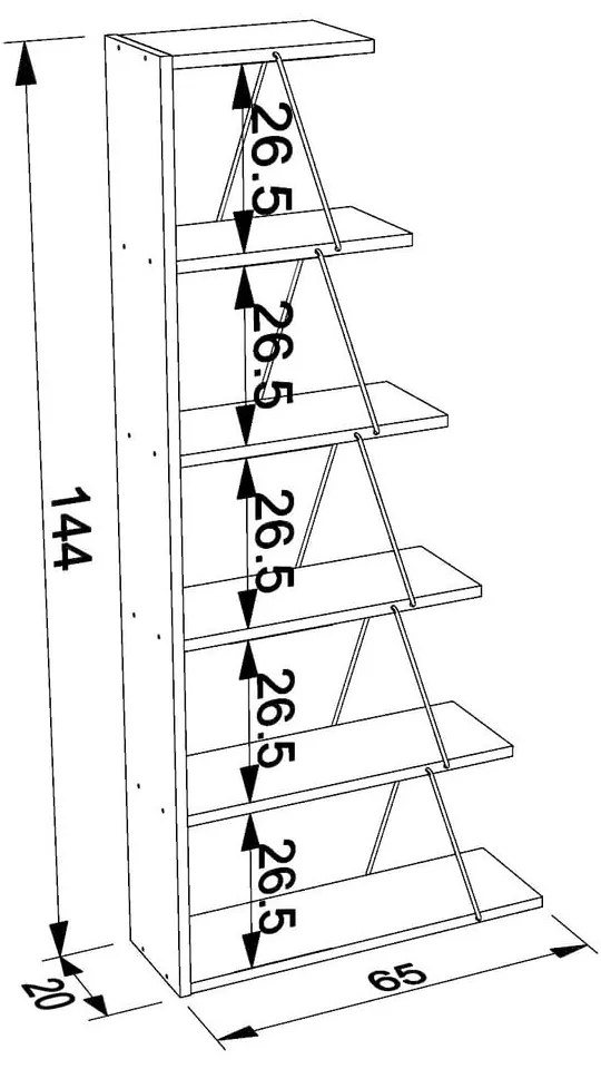 Bílá knihovna se žlutým detailem Rafevi Tars Mini