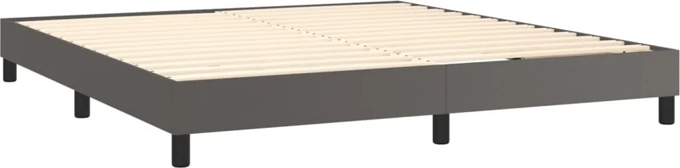 Box spring postel s matrací šedá 160x200 cm umělá kůže 3141135