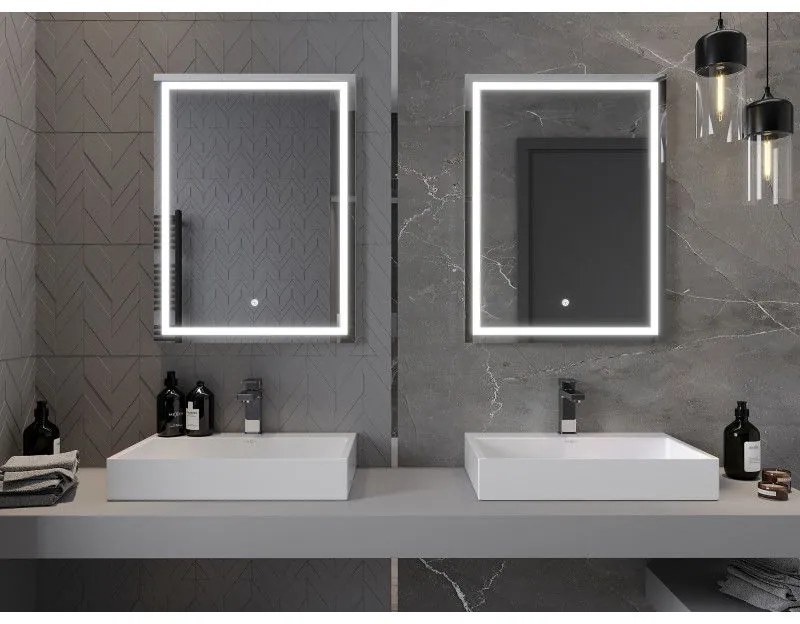 Mexen Miko, LED koupelnové zrcadlo s podsvícením 60 x 80 cm, 6000K, ochrana proti zamlžování, 9819-060-080-611-00