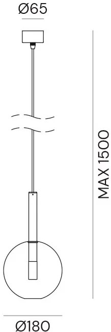Il Fanale Alchimia, závěsné svítidlo z mosazi a čirého skla, 1x25W G9, prům. 18cm