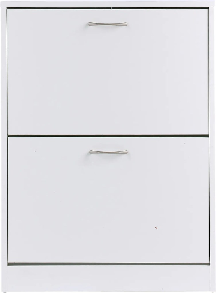 HOMCOM Moderní botník do předsíně s 2 zásuvkami a nastavitelnými policemi 60x24x80 cm Bílý