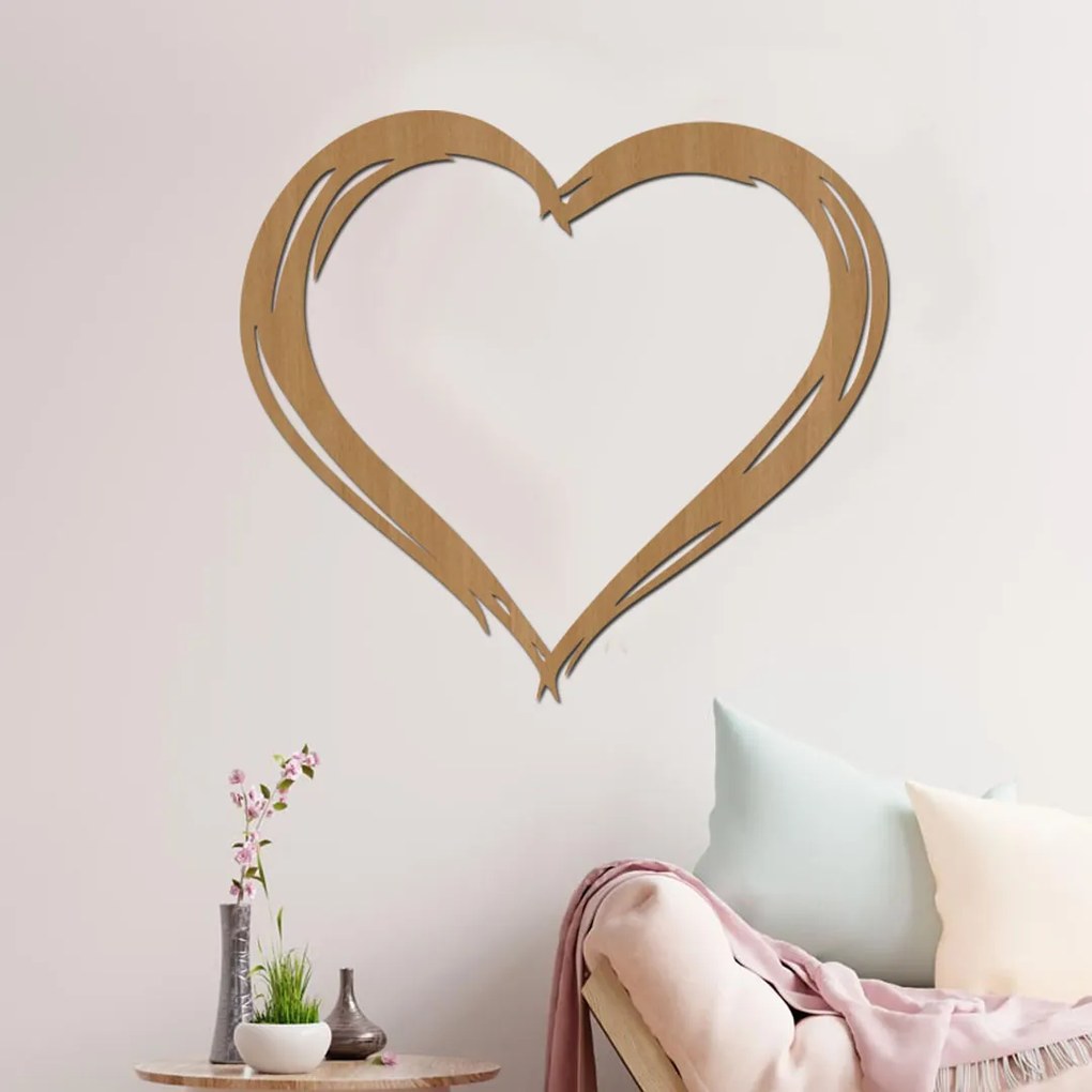 dřevo života Dřevěná dekorace srdce INK Zvolte barvu dekoru: Černá, Rozměry šxv (cm): 60x54