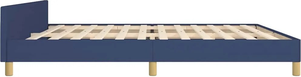 Rám postele s čelem modrý 200 x 200 cm textil 3125330
