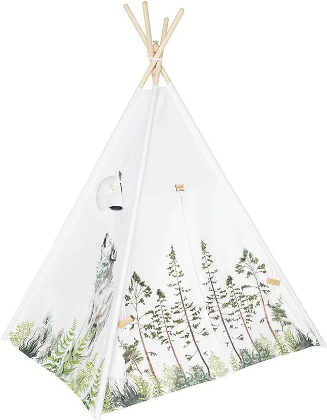 lovel.cz Dětský stan teepee Forest wolf + podložka + 4 polštáře