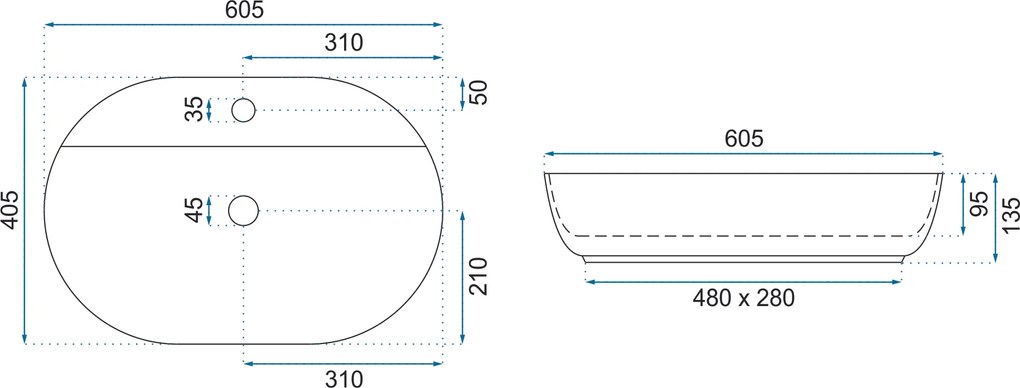 Keramické umyvadlo MAXMAX Rea AURA