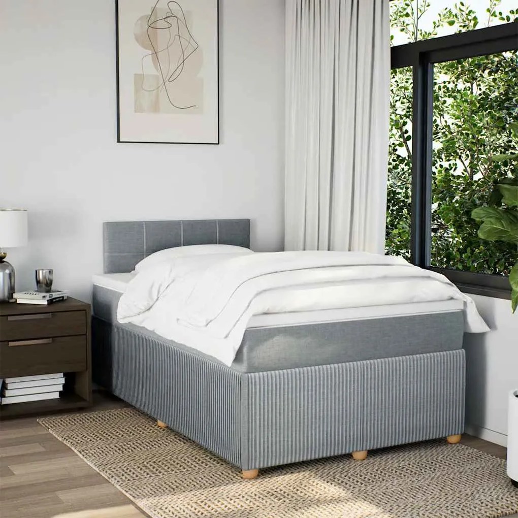 Box spring postel s matrací světle šedá 120 x 200 cm textil 3287423