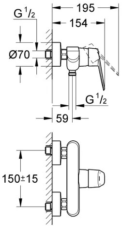 GROHE 33569002 - Sprchová baterie EURODISC COSMOPOLITAN DN 15 lesklý chrom