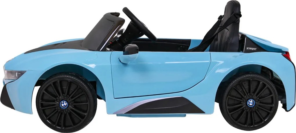 Ramiz Elektrické autíčko BMW i8 Lift modré + dálkové ovládání + pomalý start + 3bodové pásy + MP3 USB + LED