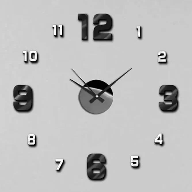 Luxusní lesklé černo-bílé samolepicí nalepovací hodiny MPM E01.3774.0090 - průměr 60cm