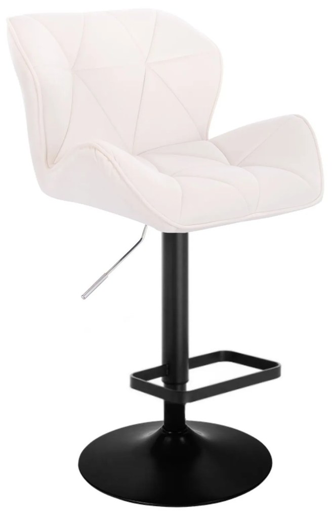 LuxuryForm DESIGN Barová židle MILANO VELUR na černé kulaté podstavě - bílá
