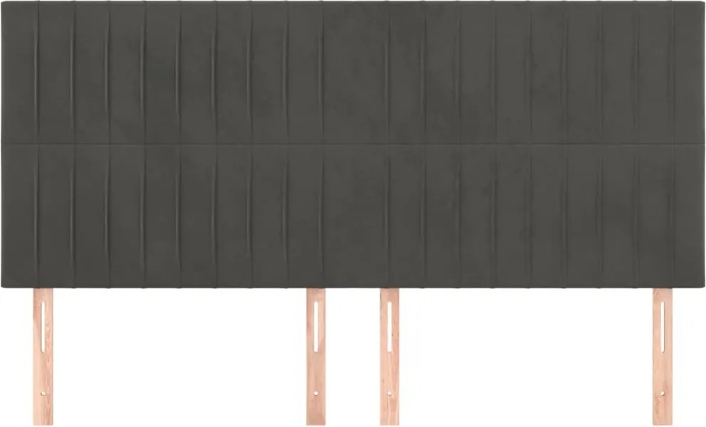 Čelo postele tmavě šedé 160x5x118/128 cm sametové 3116625