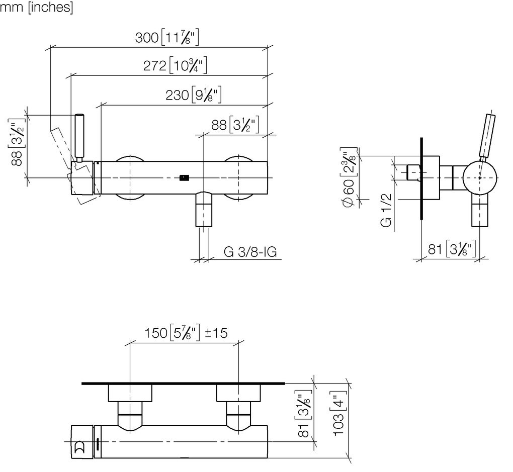 Dornbracht Meta - Sprchová baterie nástěnná, matná černá 33300660-33