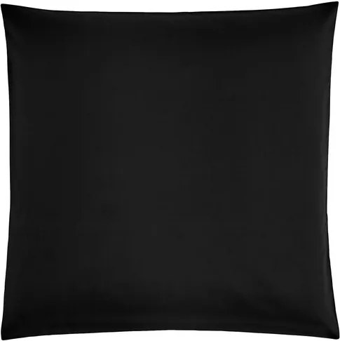 Christian Fischbacher Povlečení na polštář Satin Uni Black 40 x 60 cm hotelový uzávěr / kapsa