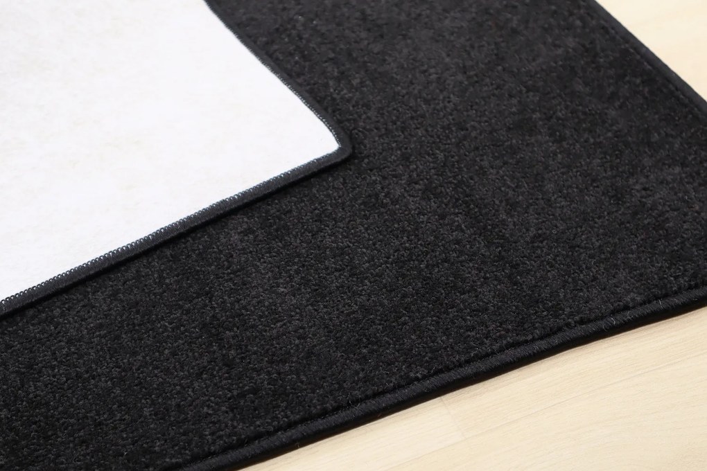 Vopi koberce Kusový koberec Eton černý 78 čtverec - 200x200 cm