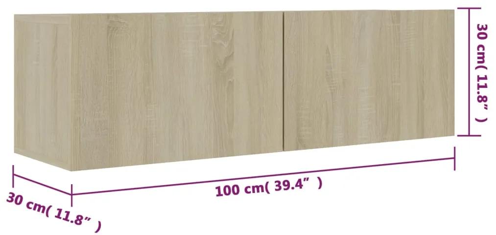 TV stolek dub sonoma 100x30x30 cm kompozitní dřevo
