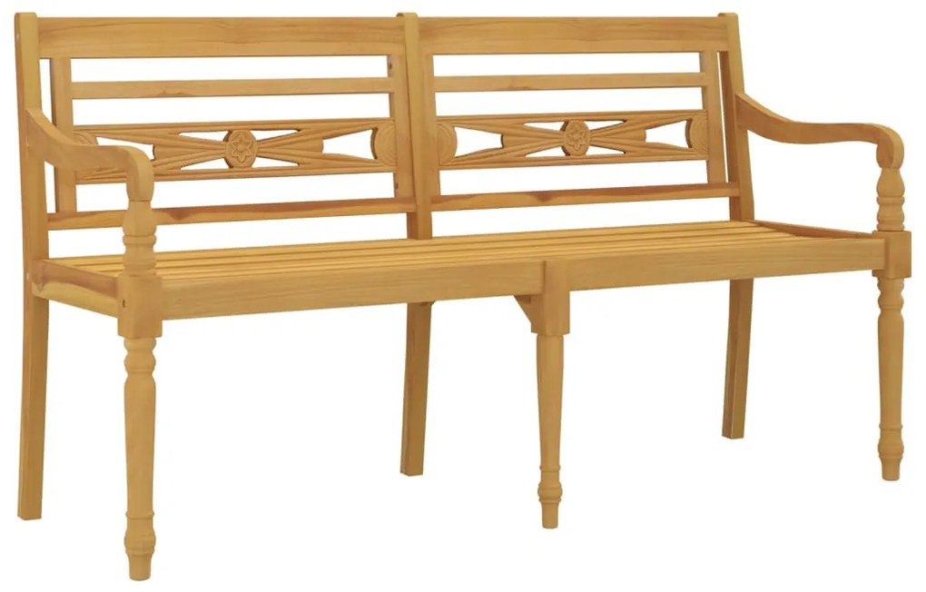 Lavice Batavia se světle modrou poduškou 150 cm masivní teak,  3100845