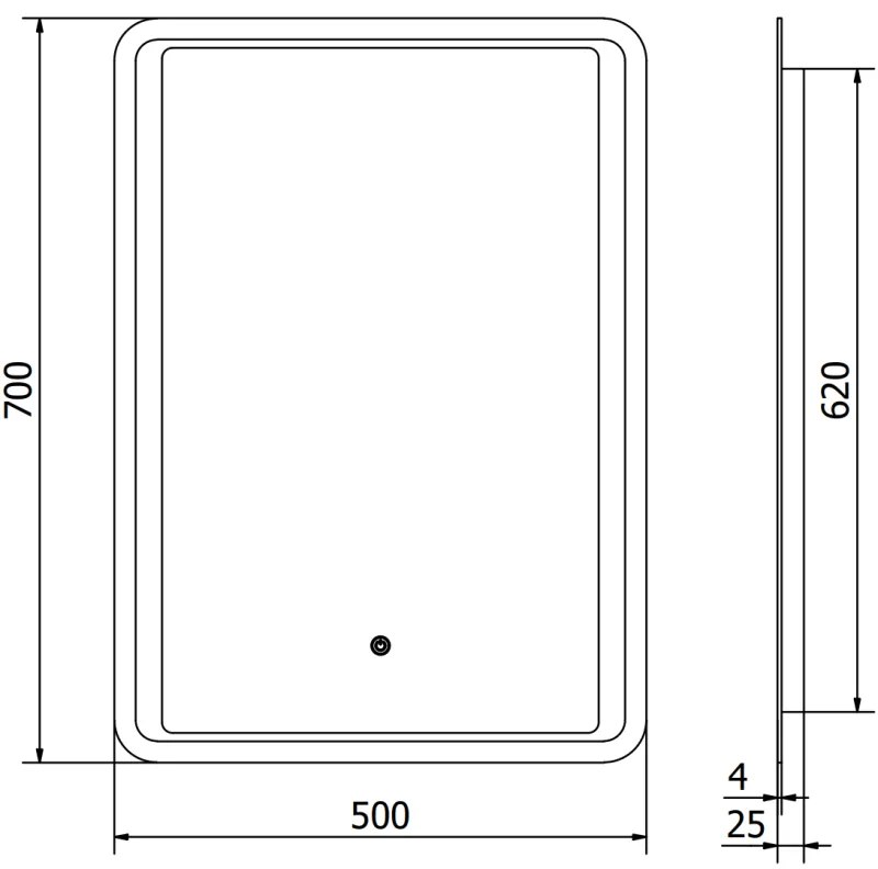 Mexen Zusa podsvícené koupelnové zrcadlo 50 x 70 cm, LED 6000K, ventilátor - 9808-050-070-611-00