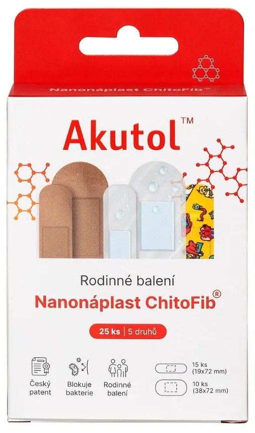 AKUTOL AKUTOL™ Nanonáplast ChitoFib® Rodinné balení