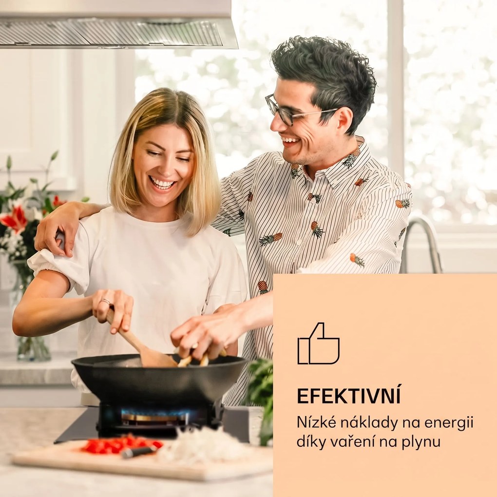 Klarstein Goldflame plynová varná deska 1 Wokhořák sklo-keramika