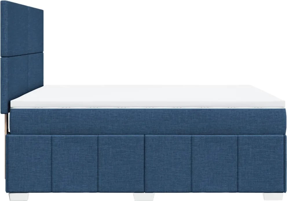 Box spring postel s matrací modrá 140x200 cm textil 3291690