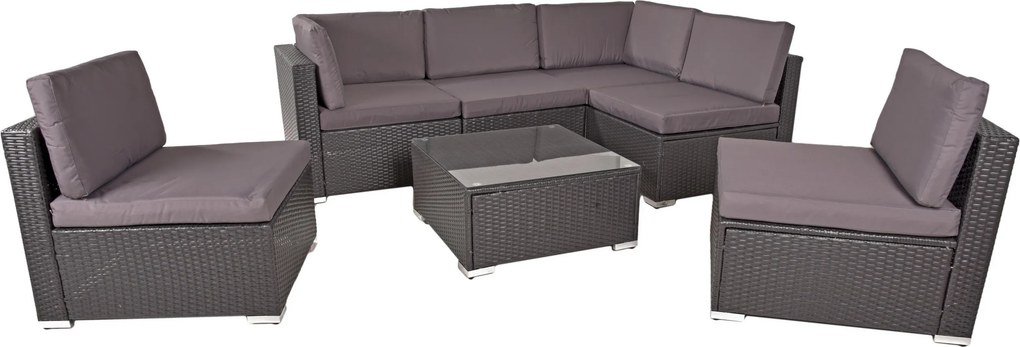 XXXLutz TERASOVÁ SEDACÍ SOUPRAVA 7dílné, kov, plast, sklo, textil Gardenson - Online Only zahradní nábytek - 002836032901