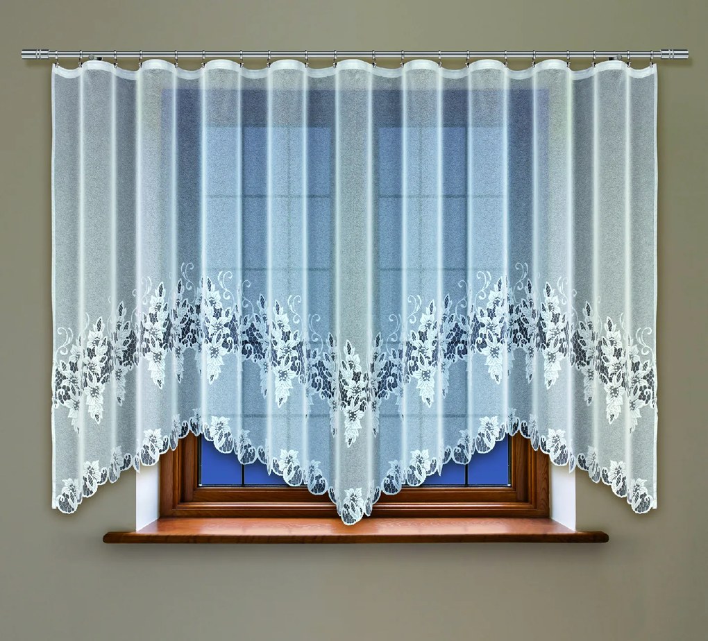 Kusová záclona Ema do obývacího pokoje a ložnice 160x300 cm, bílá