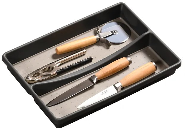 Kesper Organizér do šuplíku, šedý, protiskluzový, s přepážkou GREY 33 x 23 cm