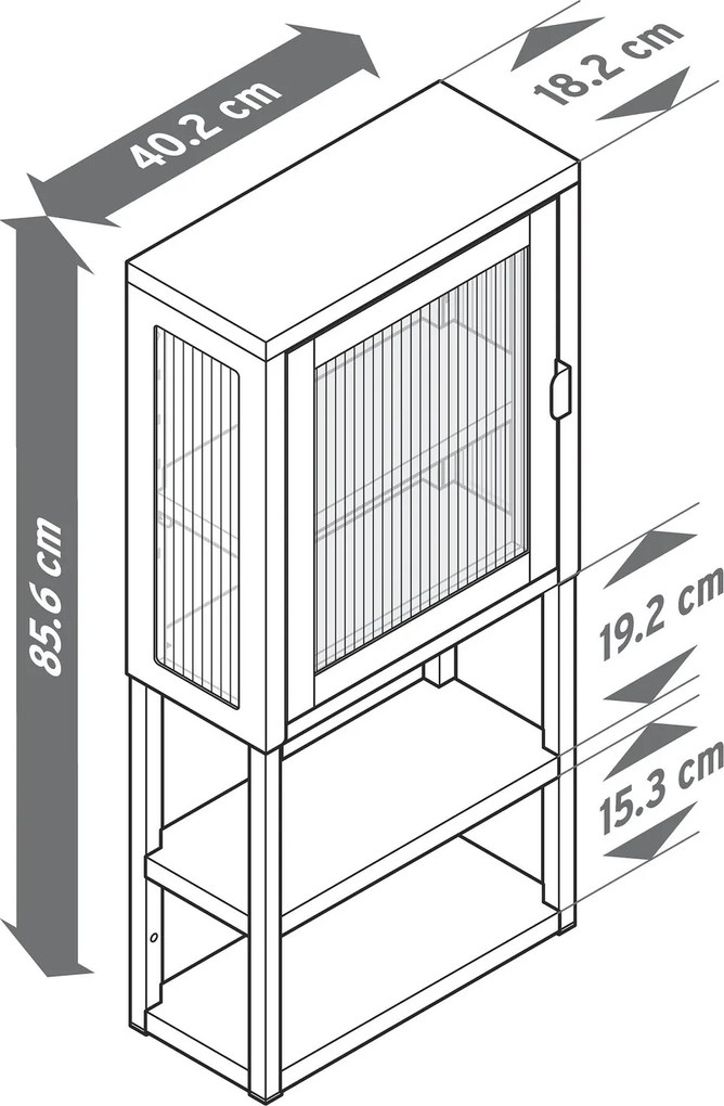Tchibo - Nástěnná skříňka se skleněnými dvířky - barva: černá