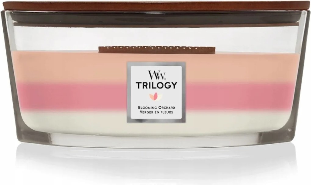 WoodWick svíčka s dřevěným knotem Elipsa Trilogy Blooming Orchard 453,6 g