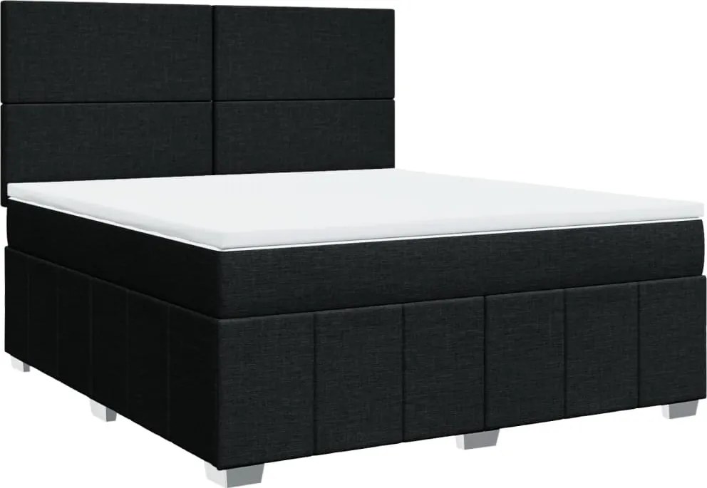Box spring postel s matrací černá 180x200 cm textil 3291742