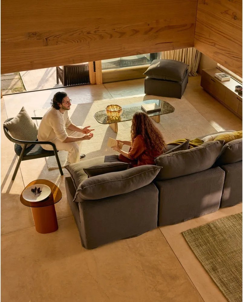 Odkládací stolek se skleněnou deskou 47x48 cm Olir – Kave Home